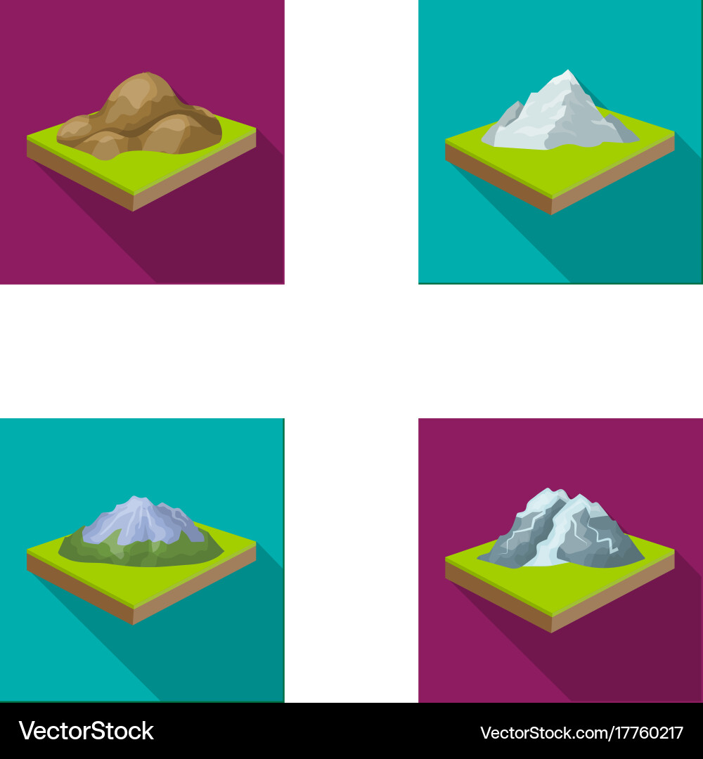 Mountains rocks and landscape relief and Vector Image