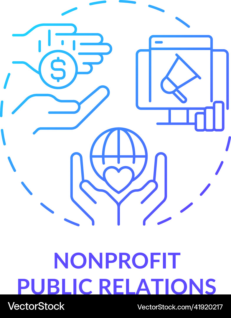 Nonprofit public relations blue gradient concept Vector Image