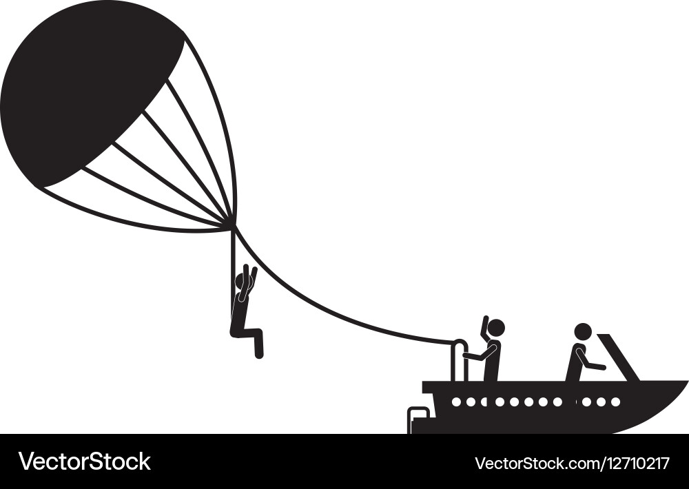 Parasailing extreme sport Royalty Free Vector Image