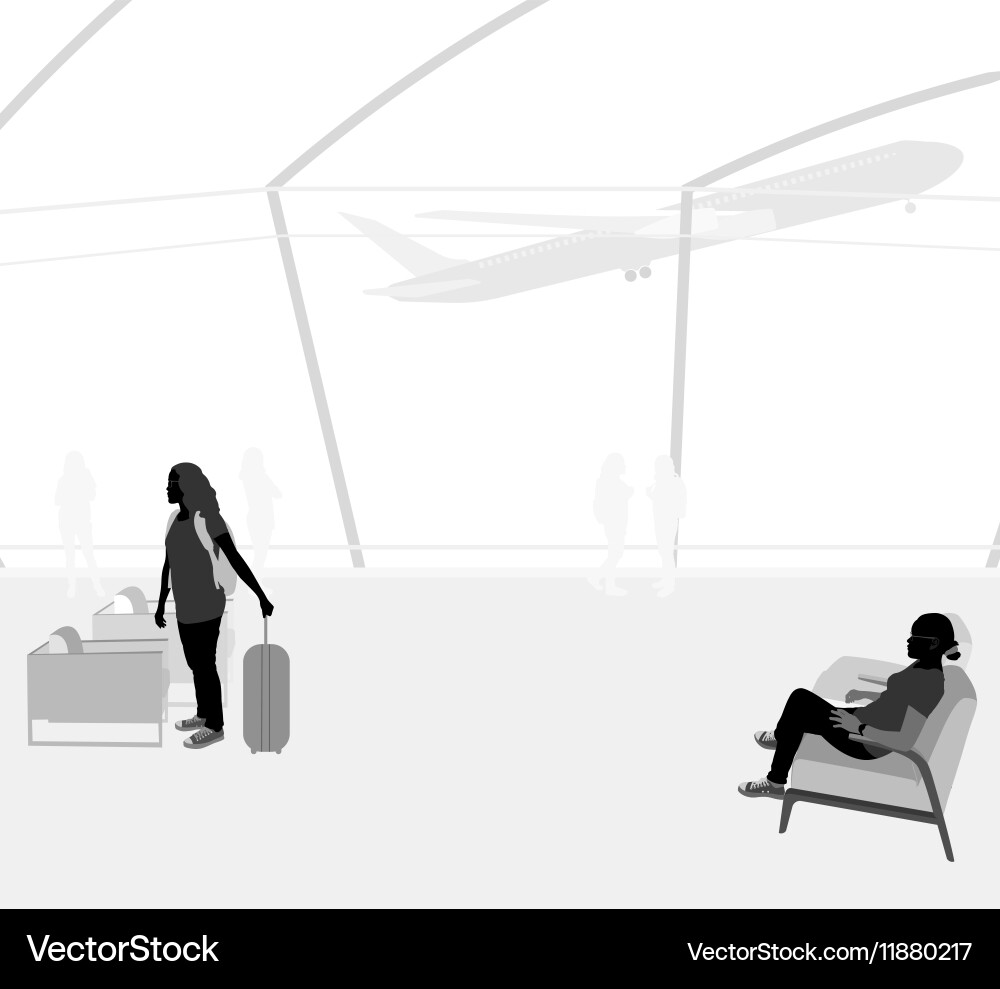 Passengers in the airport Royalty Free Vector Image