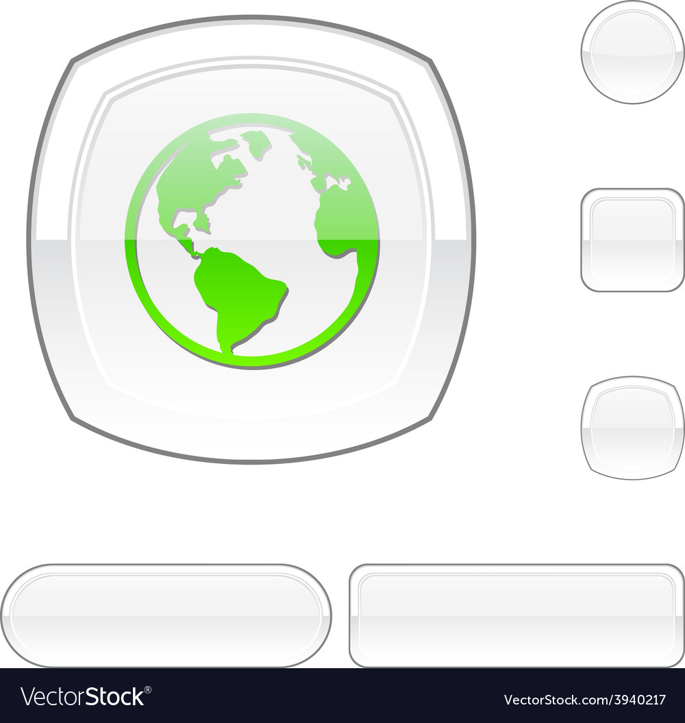 Planet white button Royalty Free Vector Image - VectorStock