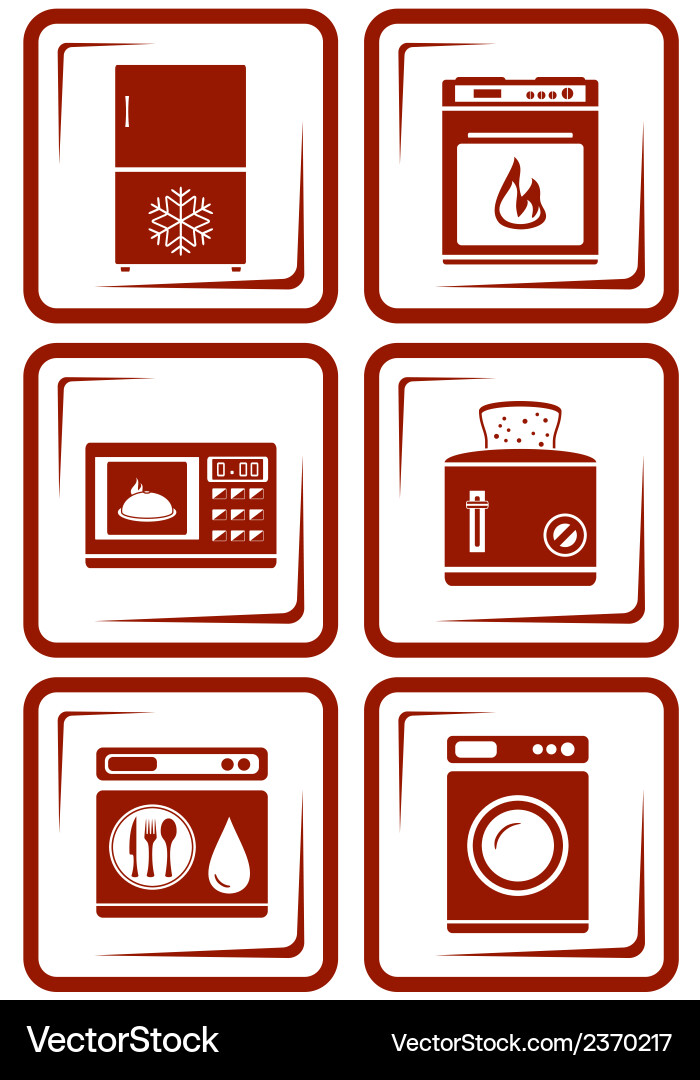 Set home appliance icons Royalty Free Vector Image