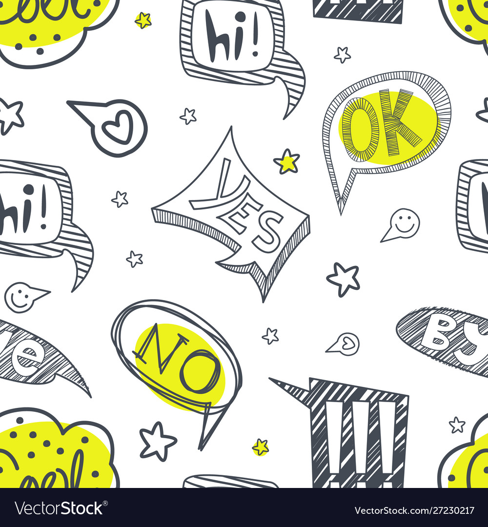 Speech bubbles seamless pattern with different Vector Image