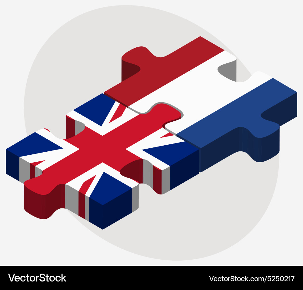 United kingdom and netherlands flags Royalty Free Vector