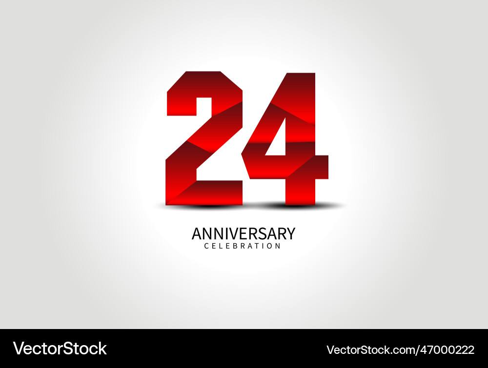 24 year anniversary celebration logo red Vector Image