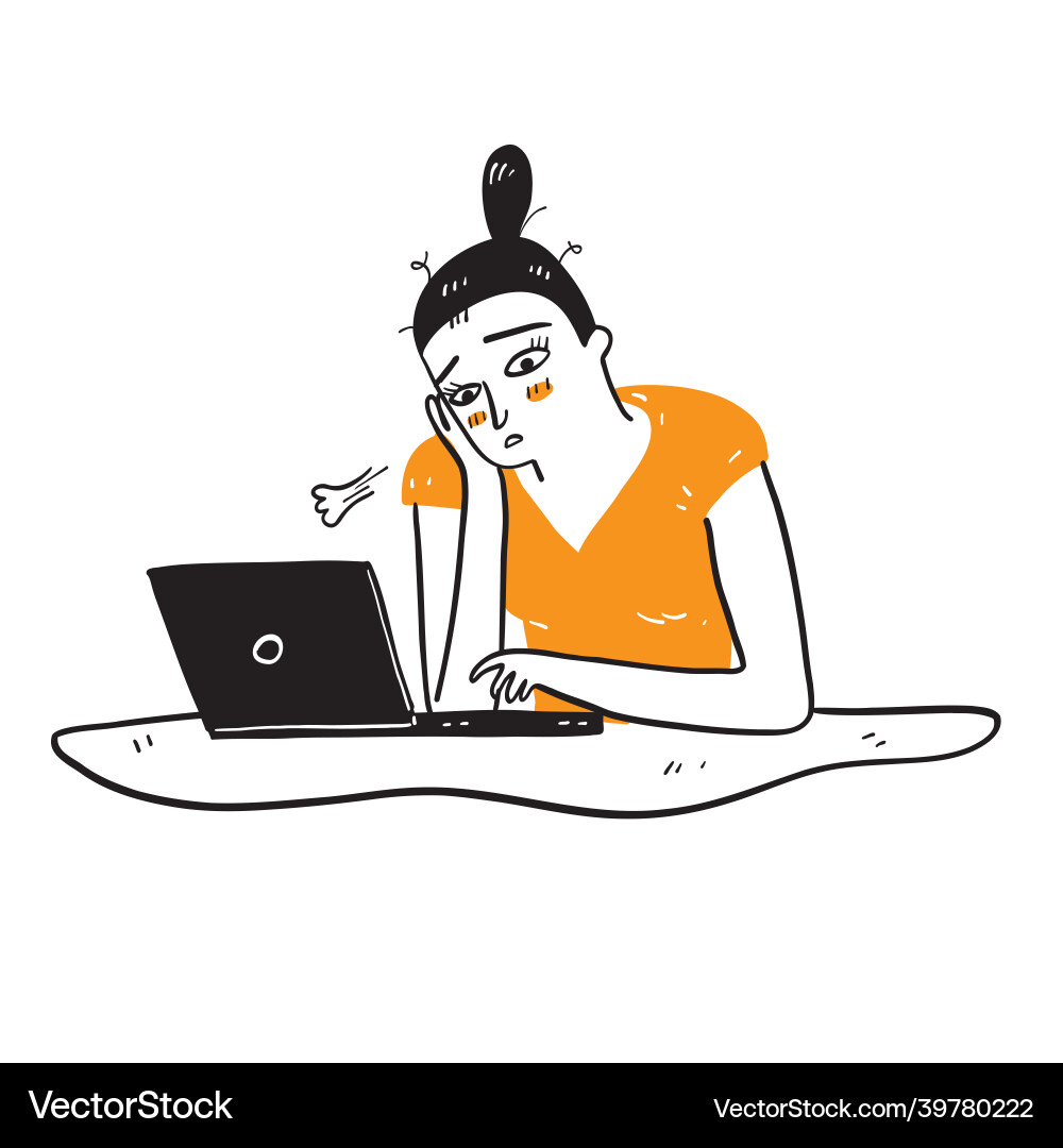 A businessman working remotely emotional regret Vector Image