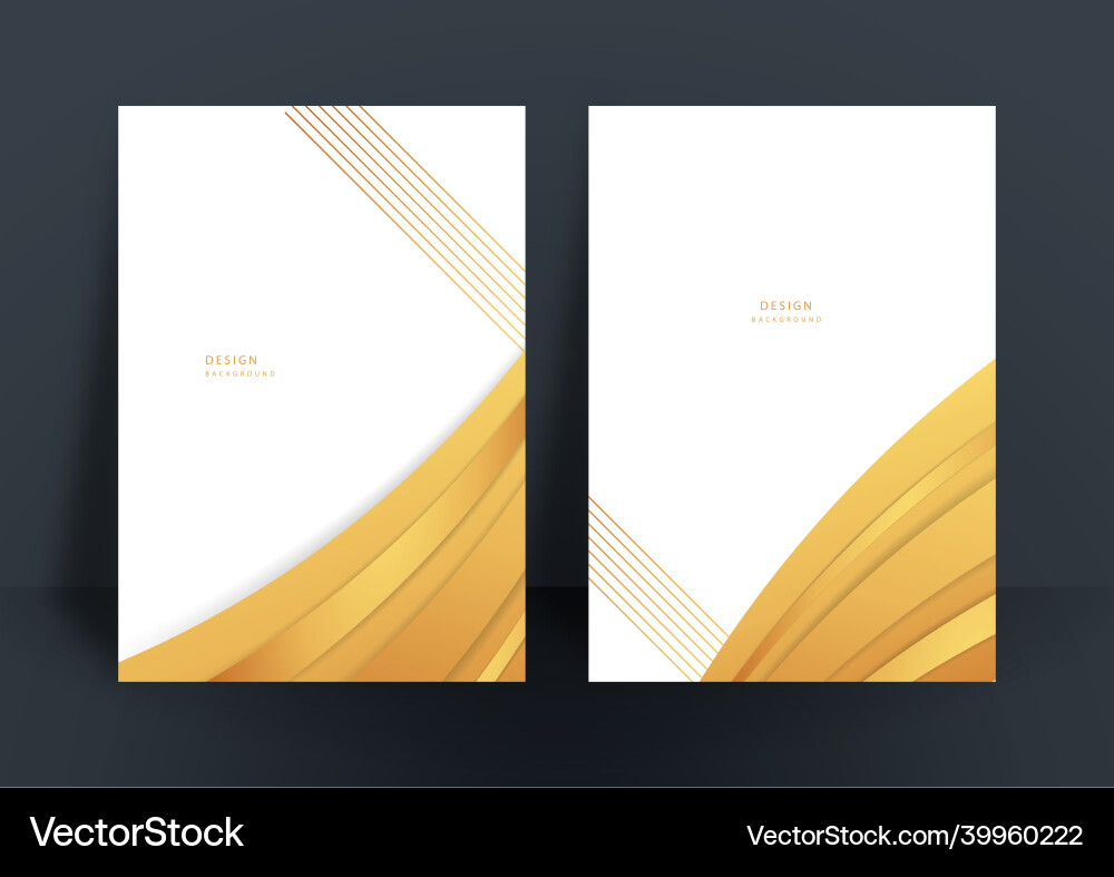 Abstract white and gold cover design template Vector Image