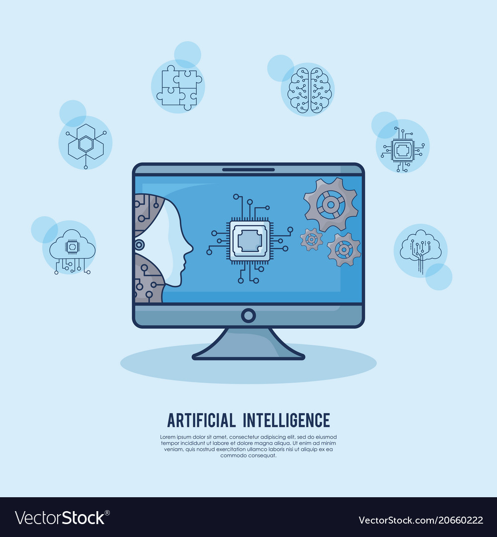 Artificial intelligence design Royalty Free Vector Image