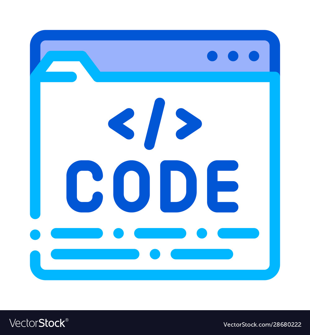 Code file computer system thin line icon Vector Image Code file computer system thin line icon Vector Image