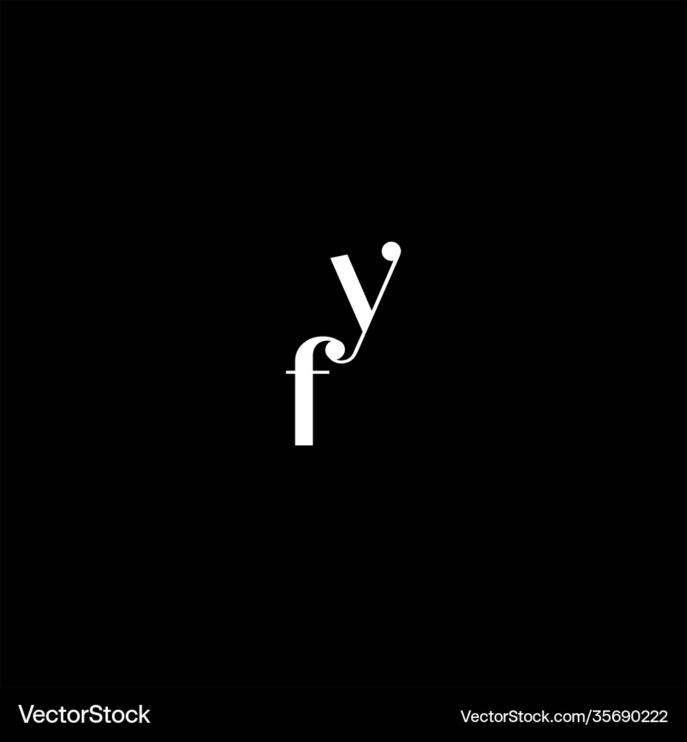 F y letter logo creative design on black color Vector Image