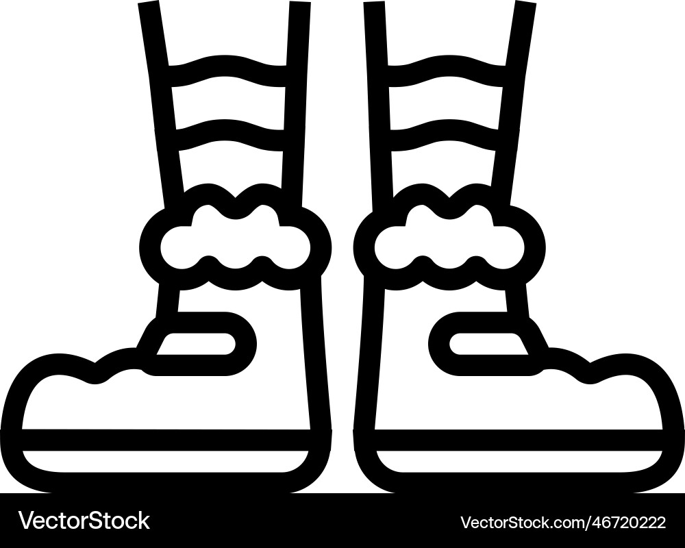 Feet elf little line icon Royalty Free Vector Image