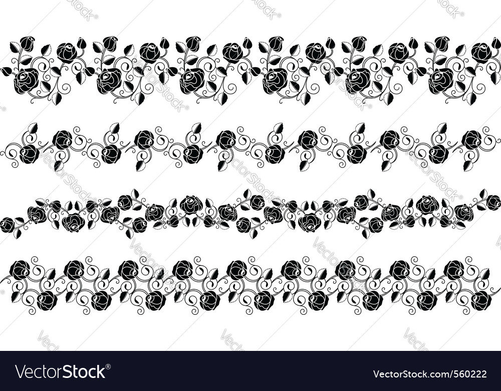 Flower borders Royalty Free Vector Image - VectorStock