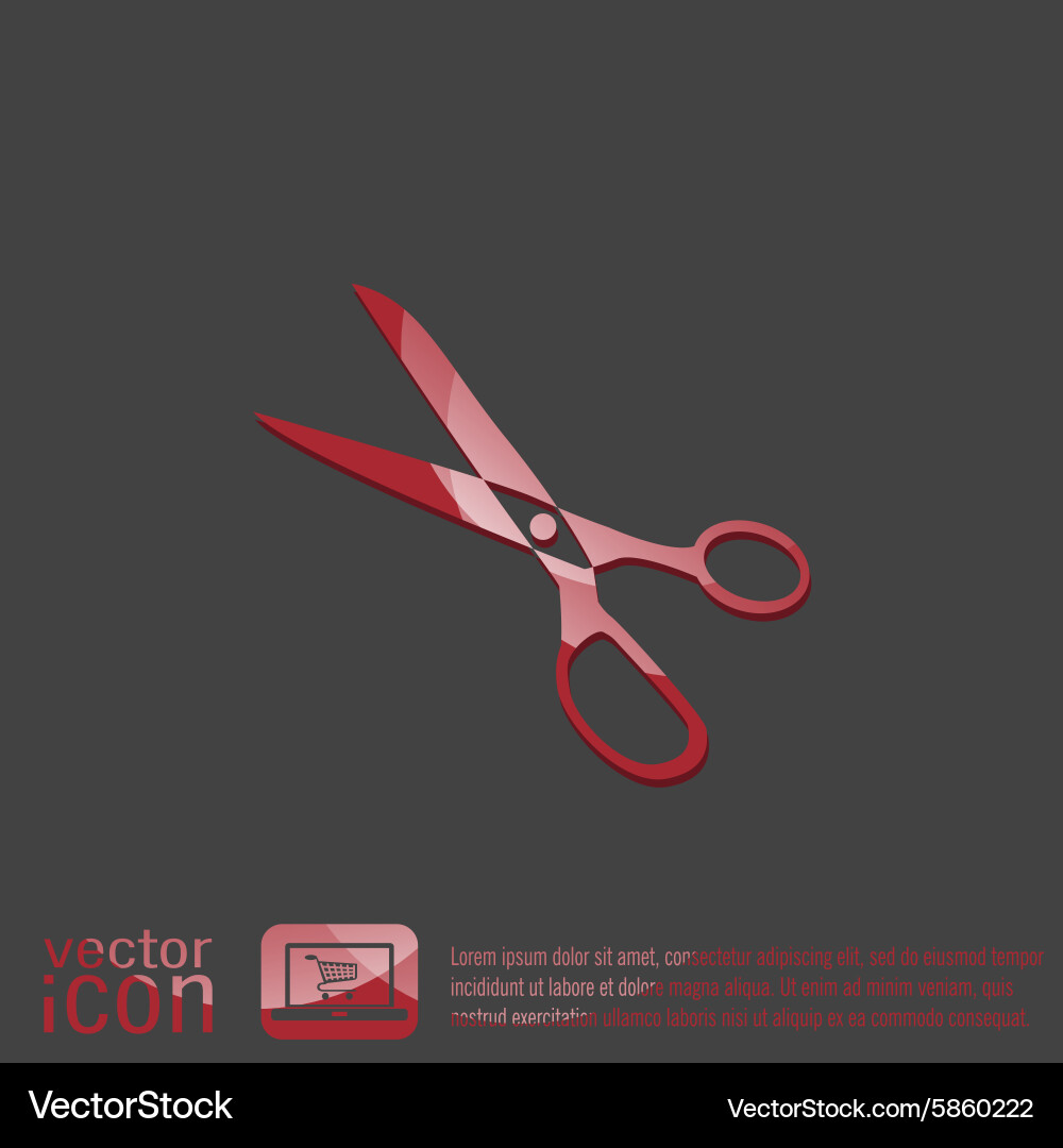 Icon scissors sewing and fashion Royalty Free Vector Image