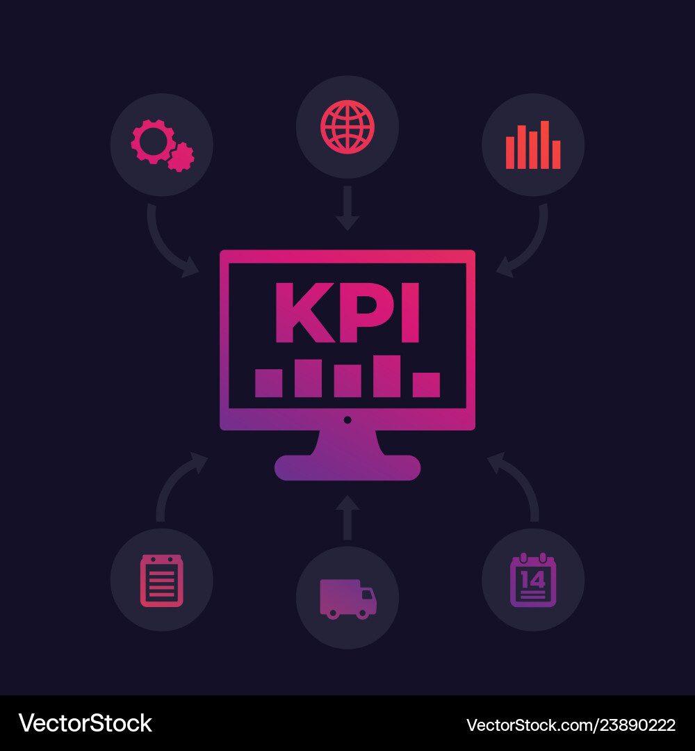 Kpi key performance indicator Royalty Free Vector Image