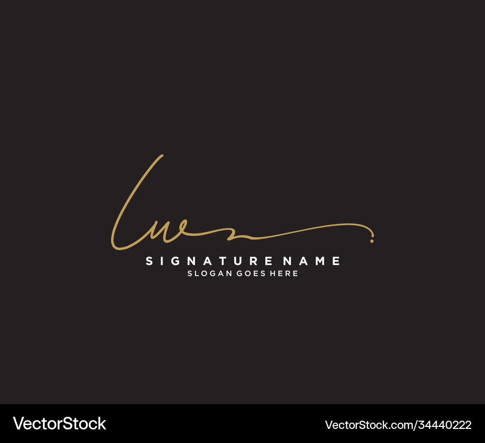 Letter iw signature logo template Royalty Free Vector Image