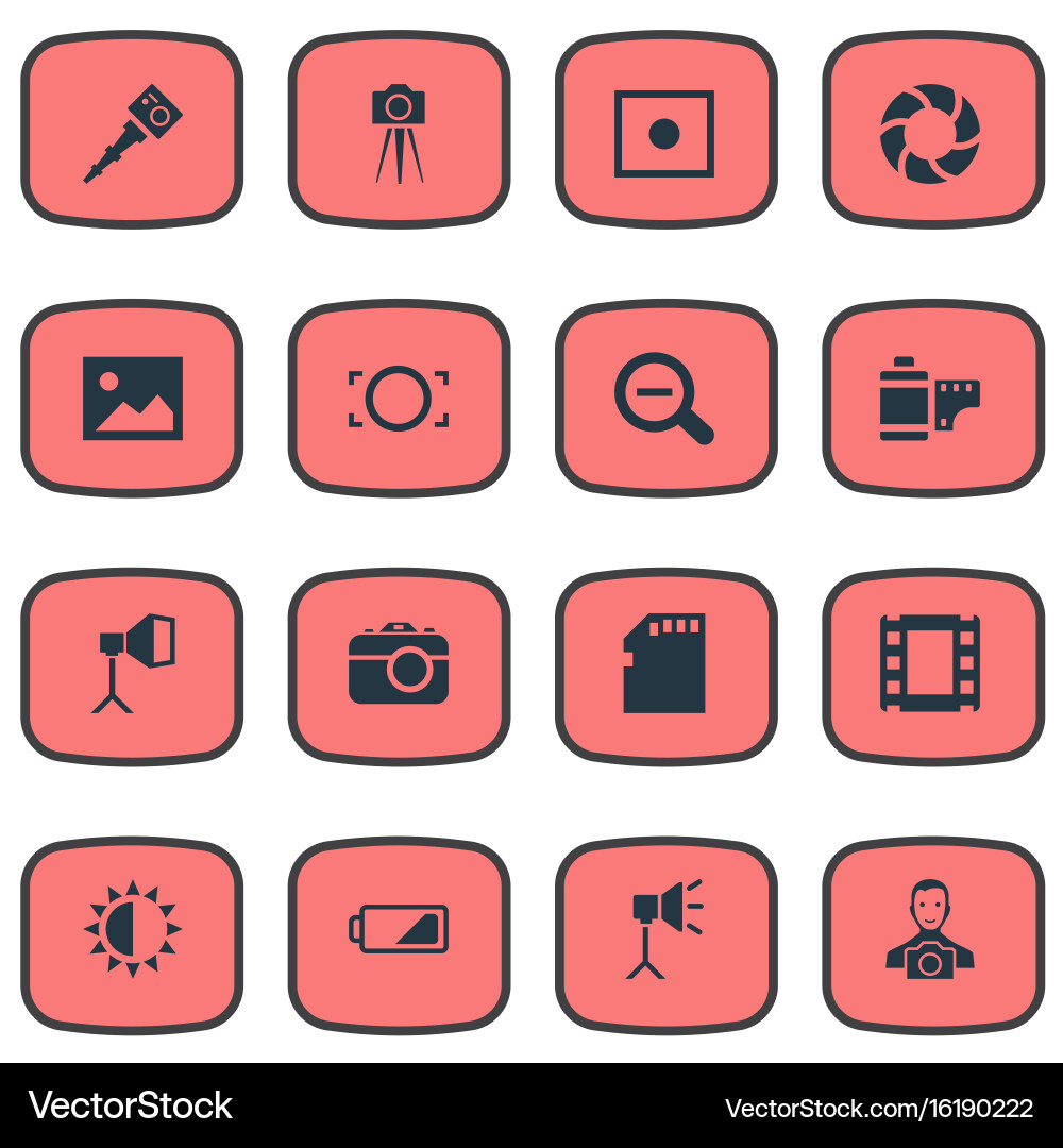 Set of simple photographic Royalty Free Vector Image