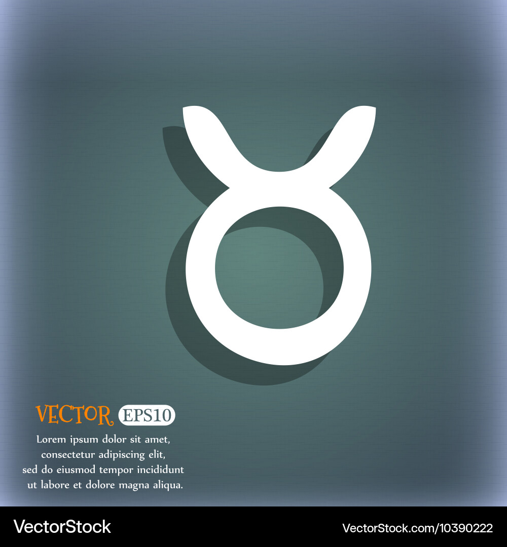 Taurus icon on the blue-green abstract background Vector Image