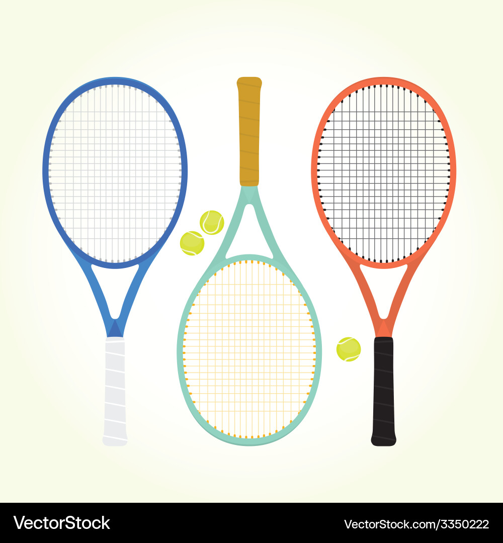 Tennis rackets and balls Royalty Free Vector Image