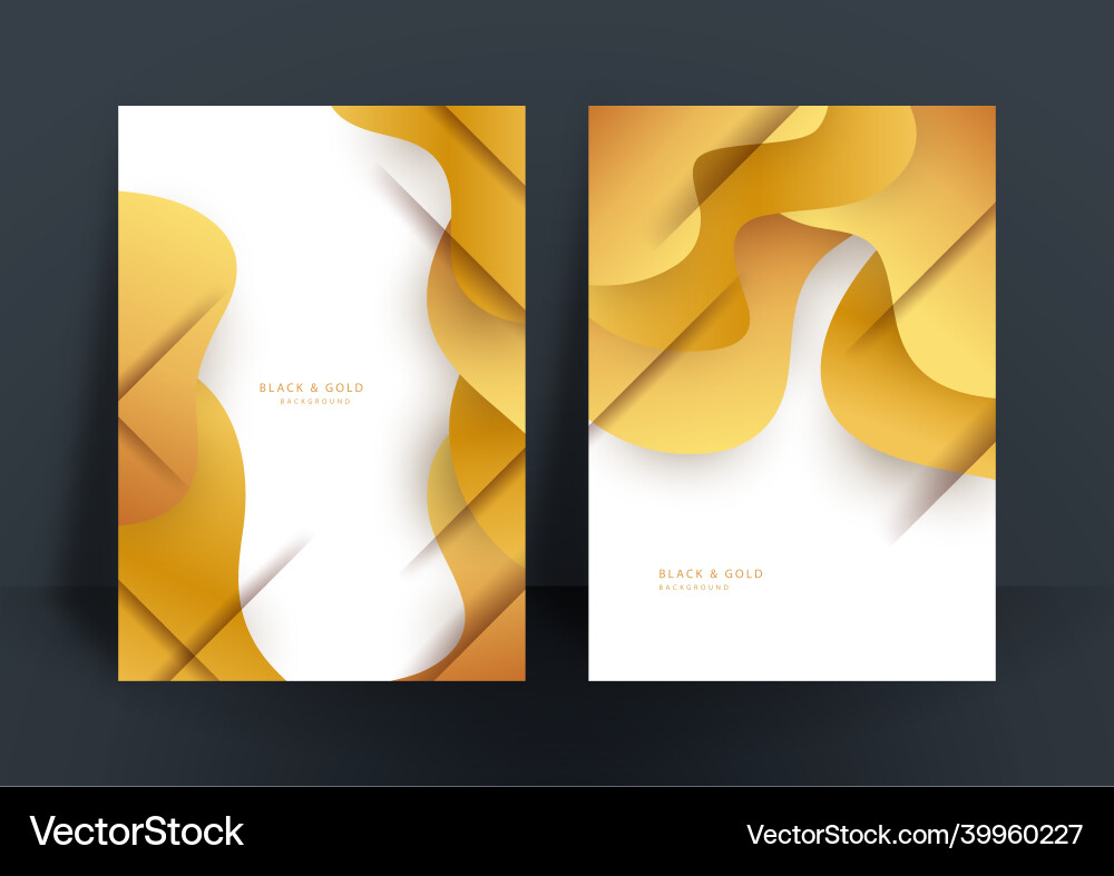 Abstract white and gold cover design template Vector Image