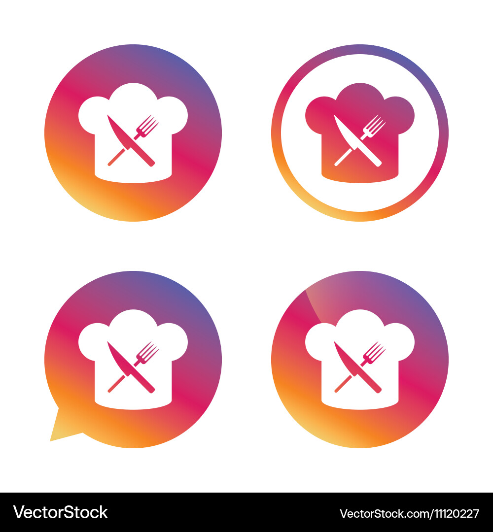 Chef hat sign icon cooking symbol Royalty Free Vector Image