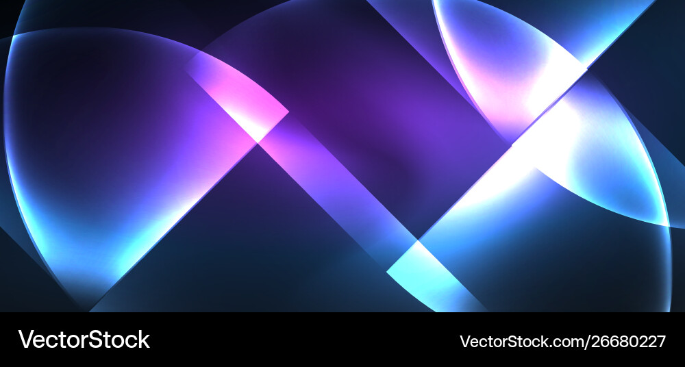 Colorful blue neon shape round triangle in modern Vector Image