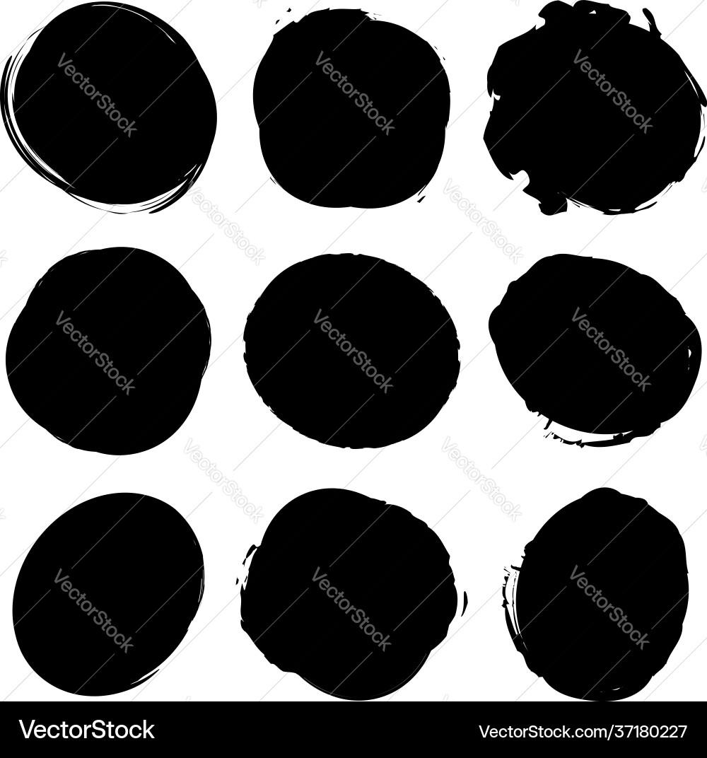 Grungy grunge textured circle oval inkspot blob Vector Image