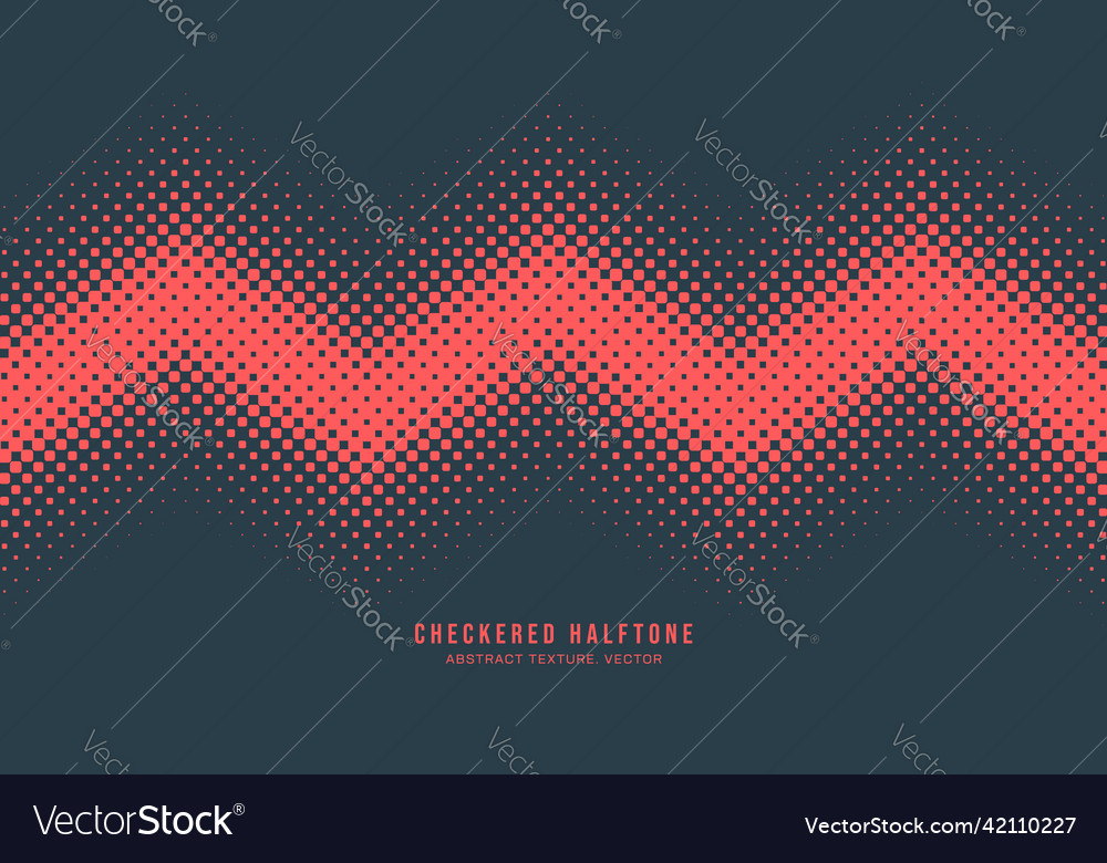 Halftone checker pattern zigzag line border red Vector Image