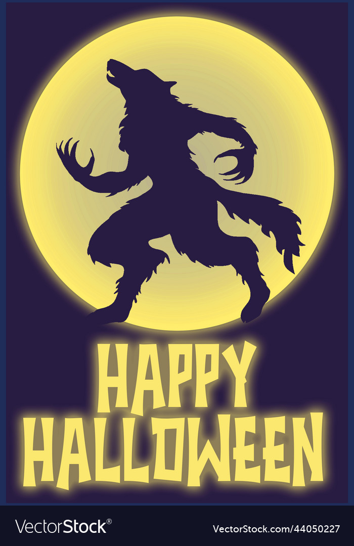 Happy halloween with howling werewolf Royalty Free Vector