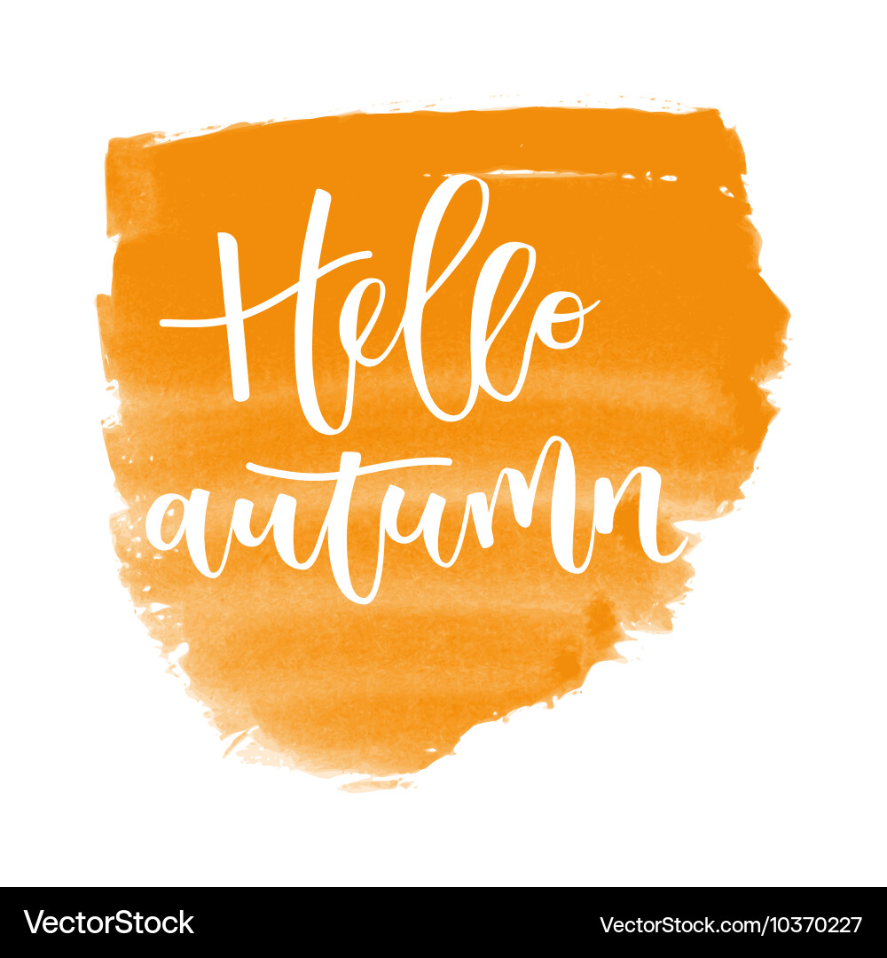 Hello autumn hand written inscription Royalty Free Vector