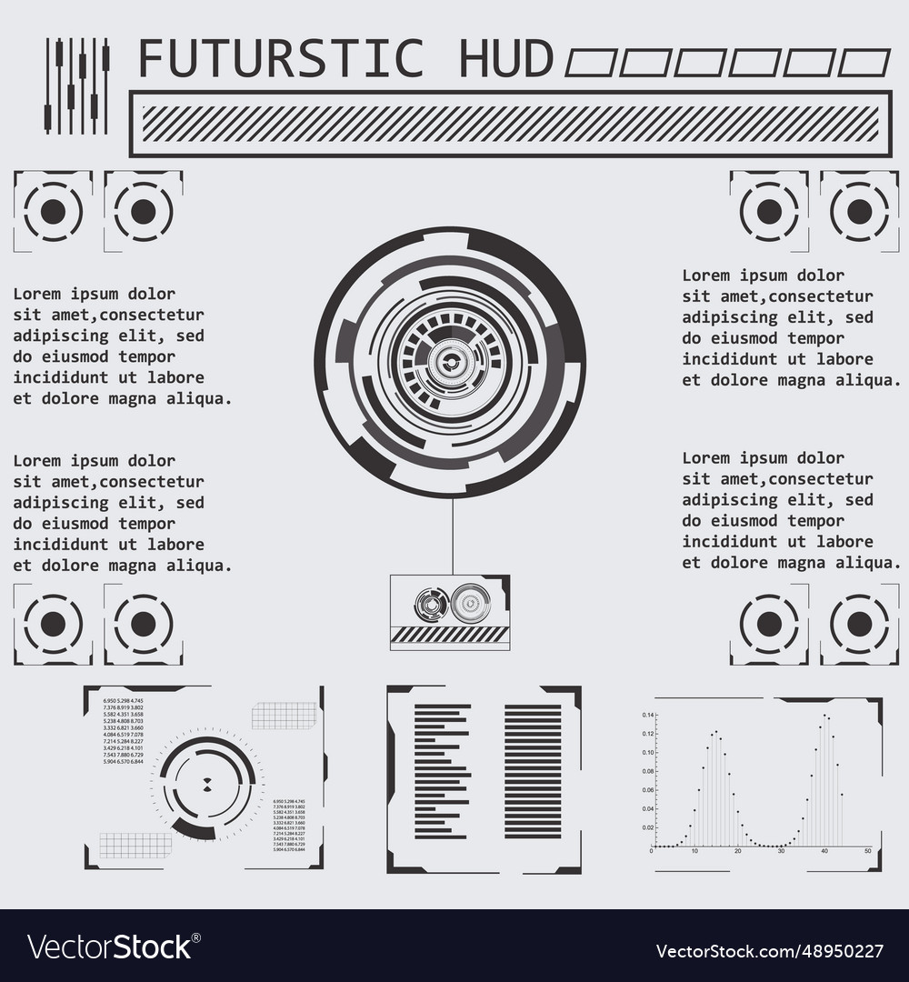 High-tech radar graphics Royalty Free Vector Image
