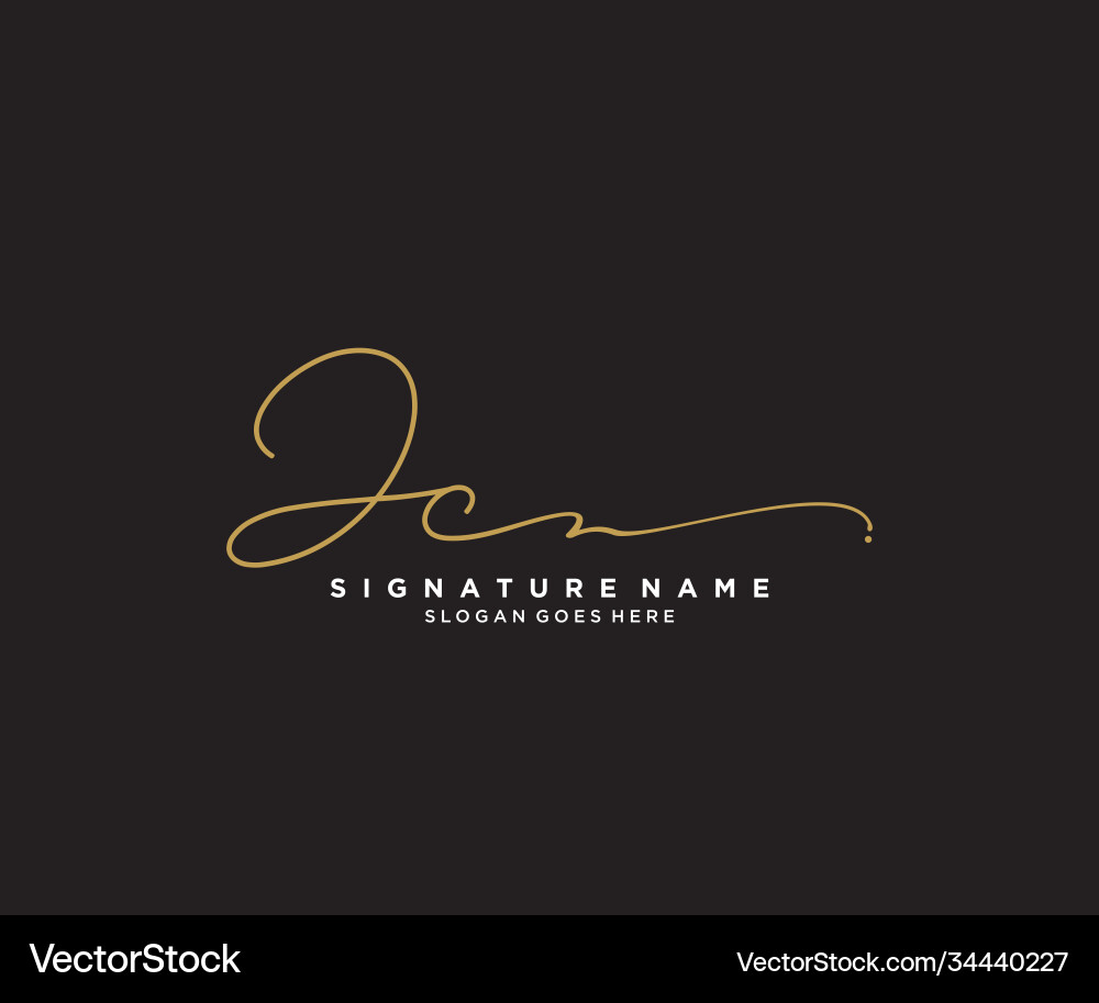 Letter jc signature logo template Royalty Free Vector Image