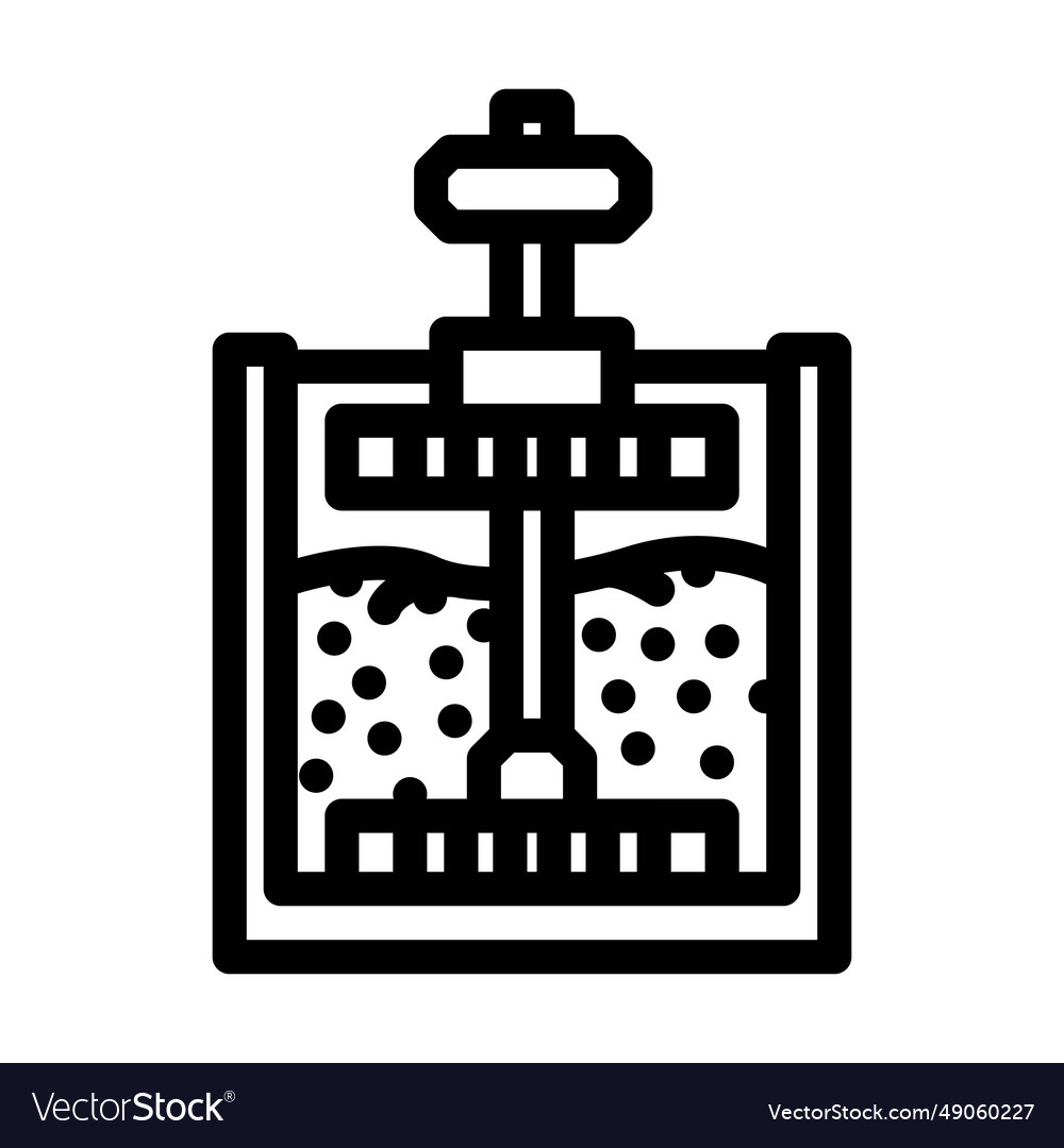 Ore processing mining line icon Royalty Free Vector Image