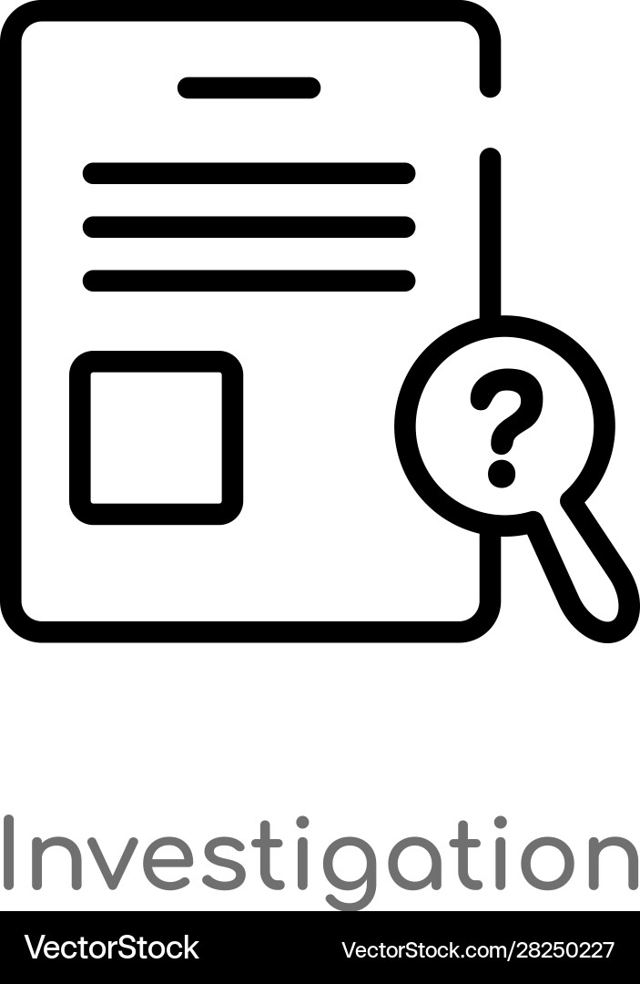 Outline investigation icon isolated black simple Vector Image