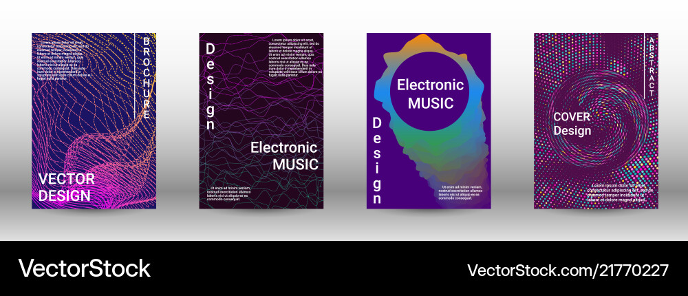 Set of modern abstract musical backgrounds Vector Image