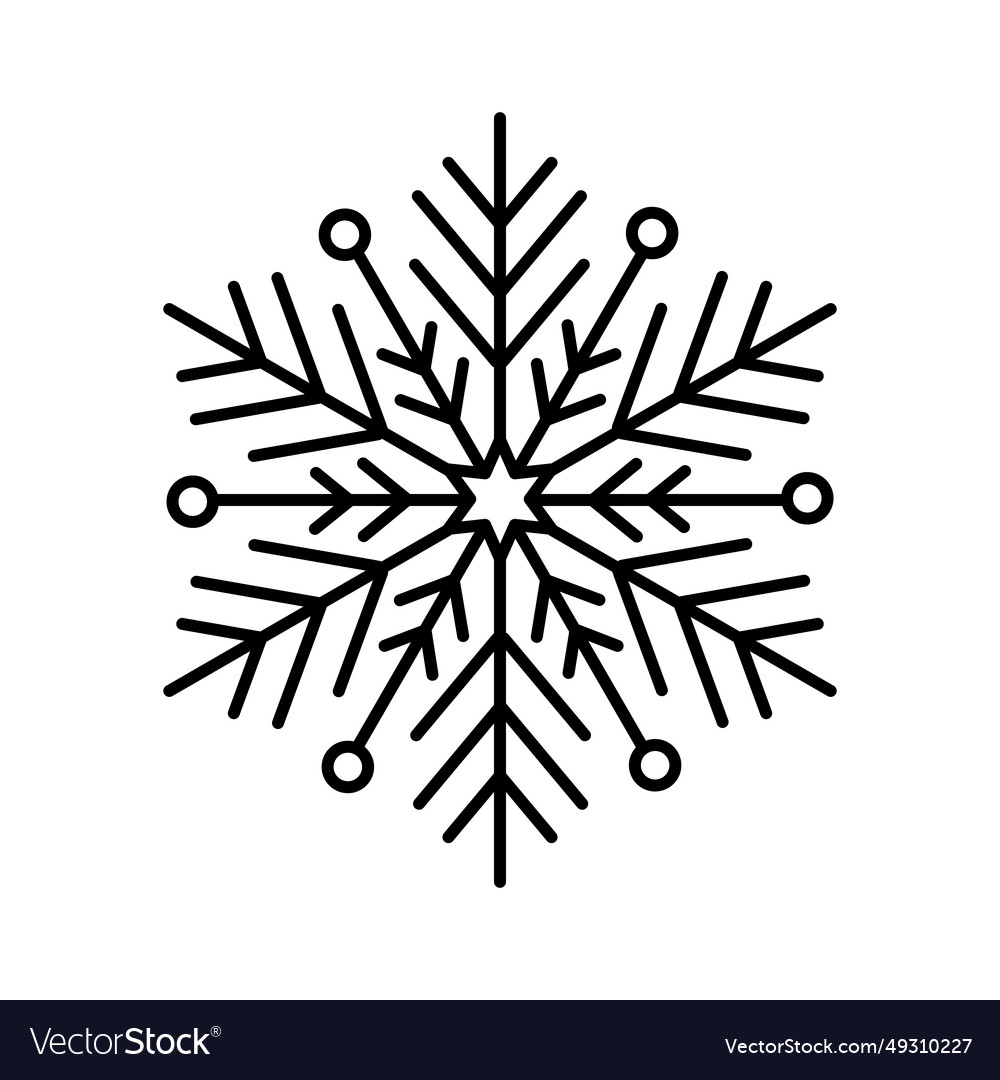 Simple christmas icon snowflake abstract snow Vector Image