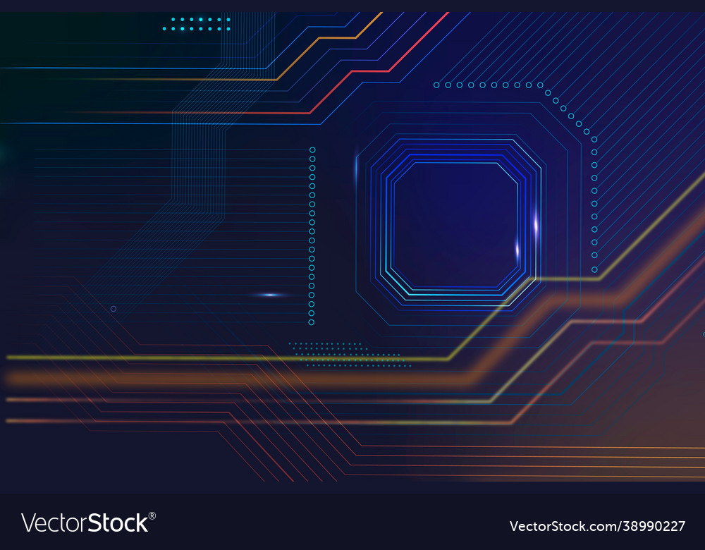 Smart microchip technology background in gradient Vector Image