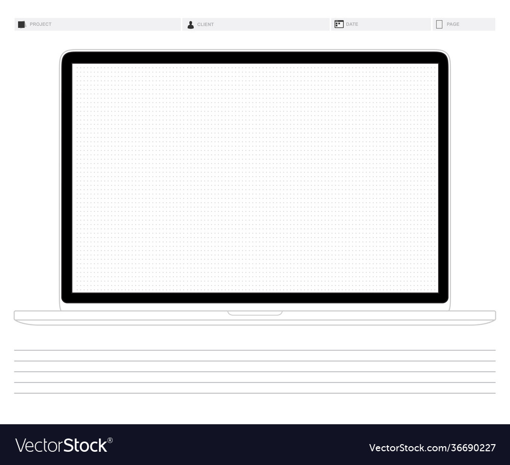 Wireframe web display template dotted grid Vector Image