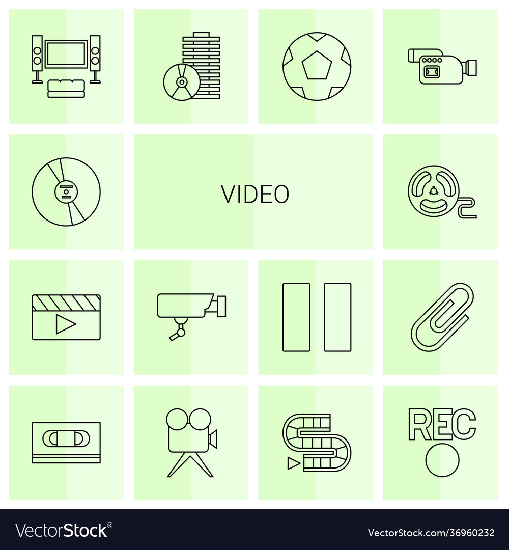 14 video icons Royalty Free Vector Image - VectorStock