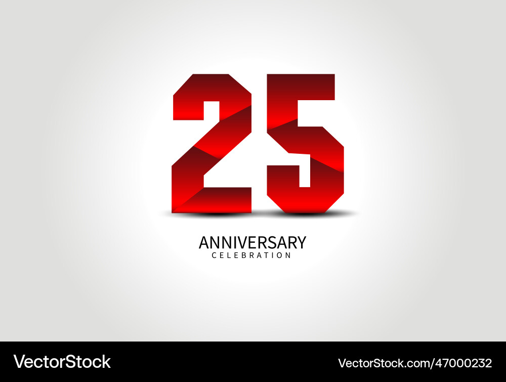 25 year anniversary celebration logo red 25 Vector Image