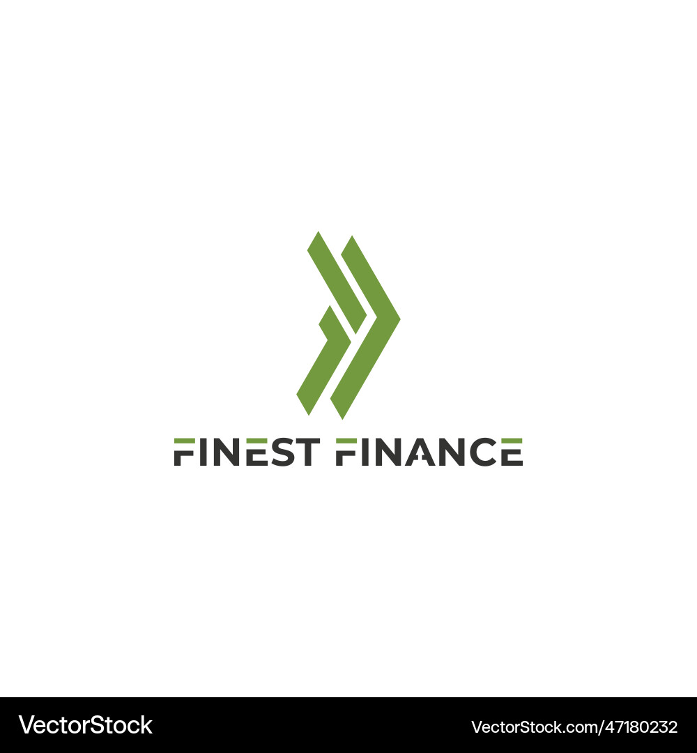 Abstract initial letter f or ff logo in green Vector Image