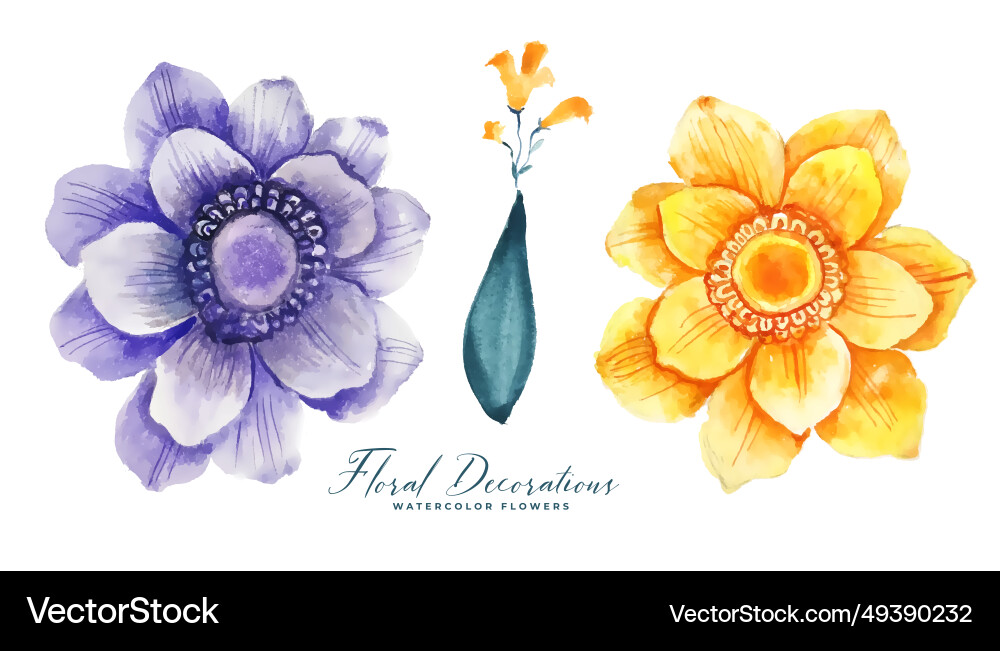 Beautiful hand drawn natural floral bloom Vector Image