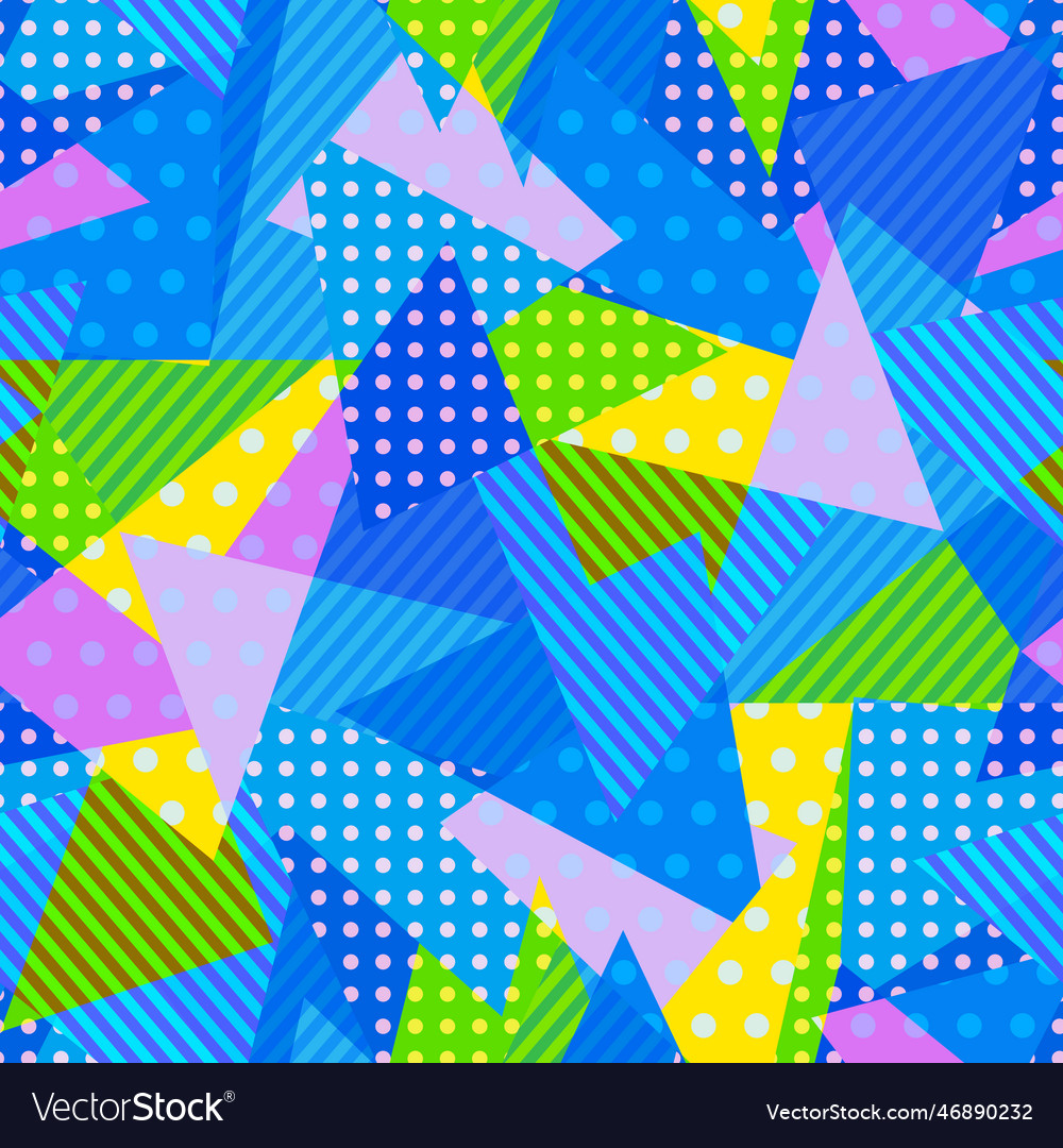 Bright blue triangles seamless pattern Royalty Free Vector