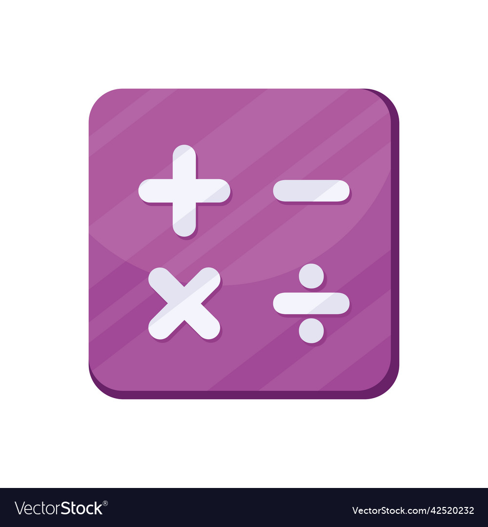 Calculator math app button Royalty Free Vector Image