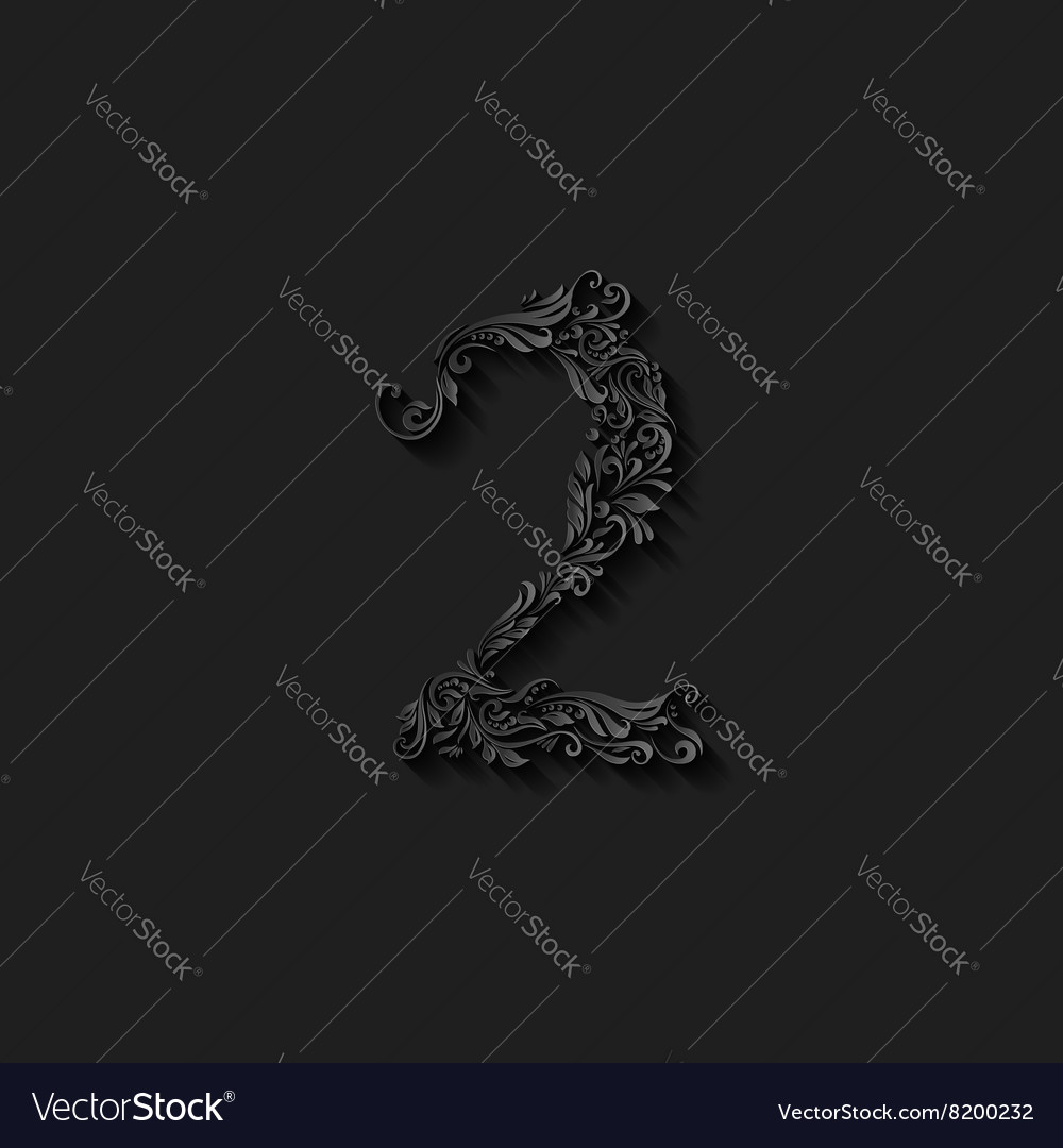 Decorated two digit Royalty Free Vector Image - VectorStock