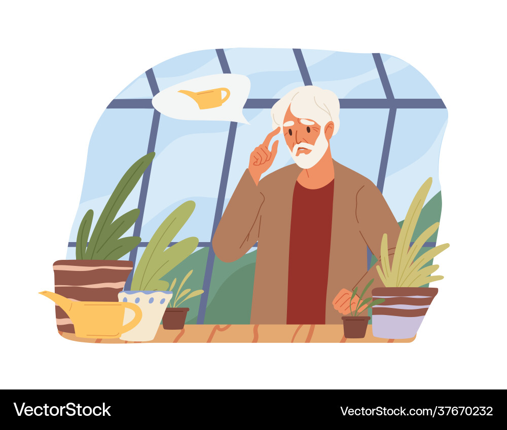 Dementia alzheimer s disease and lost memory Vector Image