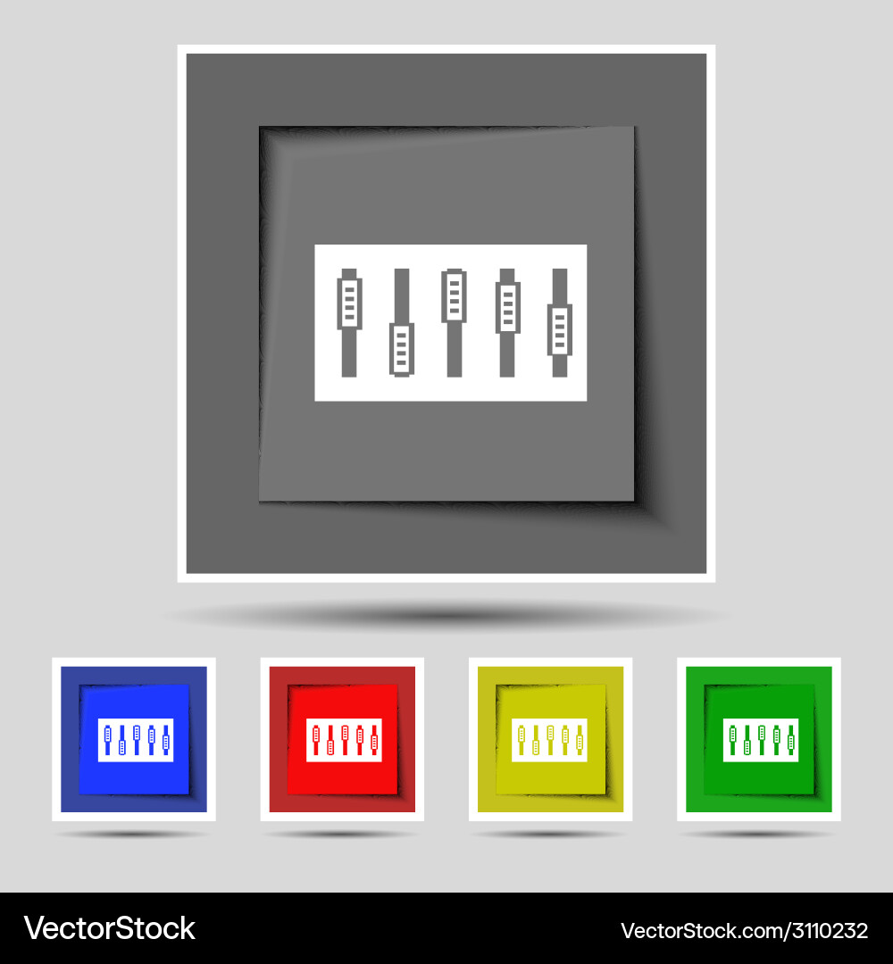 Dj console mix handles and buttons icon symbol Vector Image