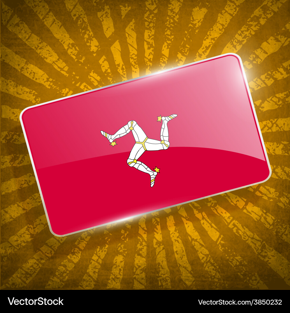 Flag isle of man with old texture Royalty Free Vector Image
