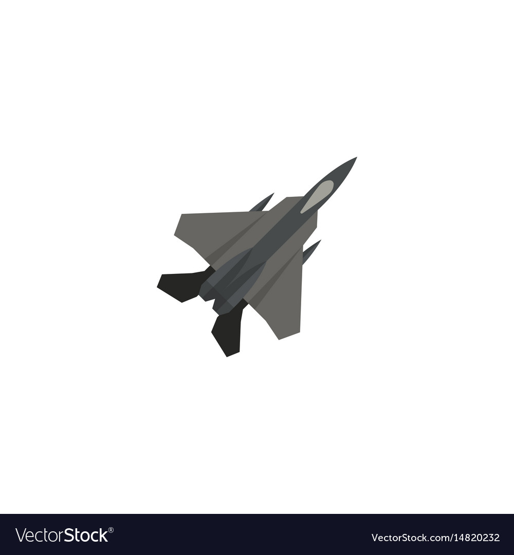 Flat fighter plane element Royalty Free Vector Image