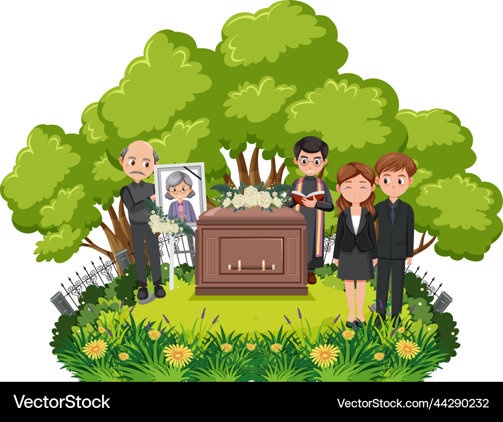 Funeral ceremony in christian religion Royalty Free Vector