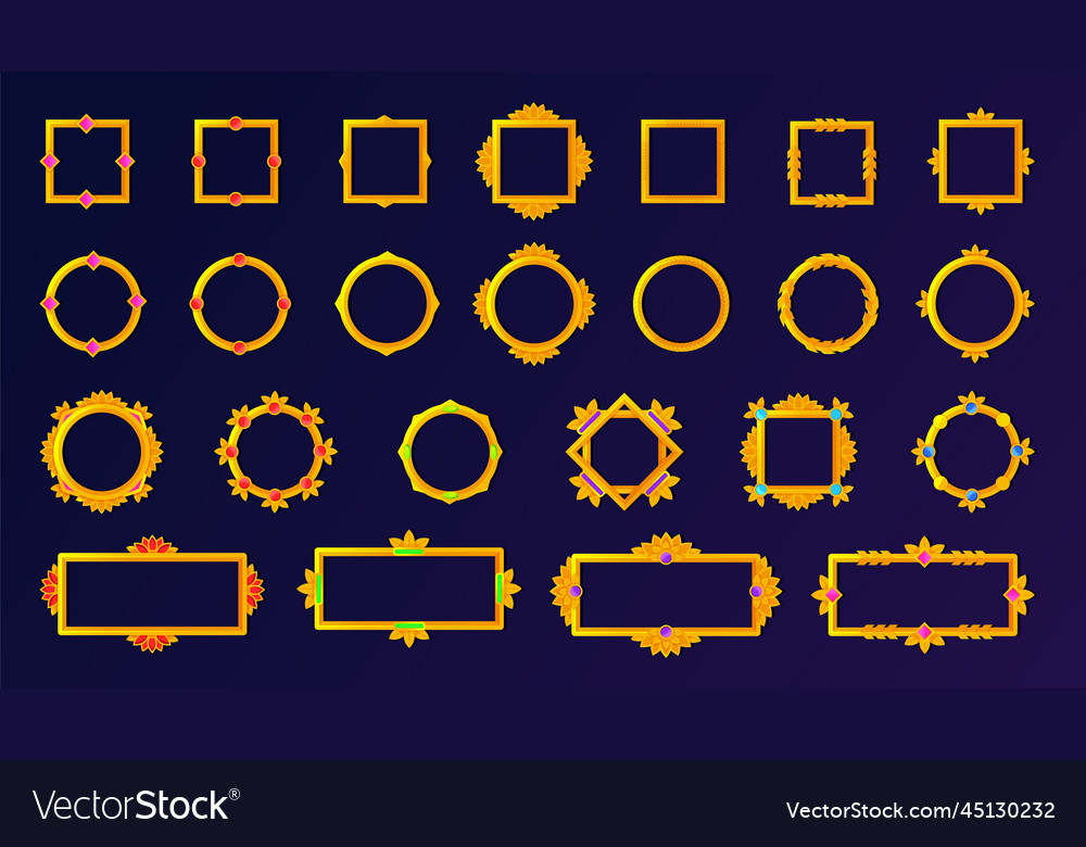 Game metal frames Royalty Free Vector Image - VectorStock
